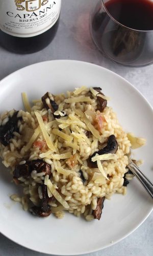 Roasted Portobello Mushroom Risotto Paired With Brunello - Cooking Chat