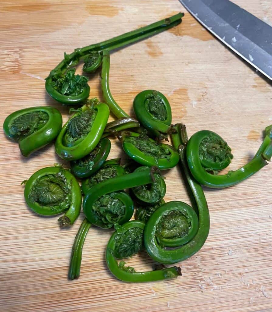 Sautéed Fiddlehead Ferns - Cooking Chat