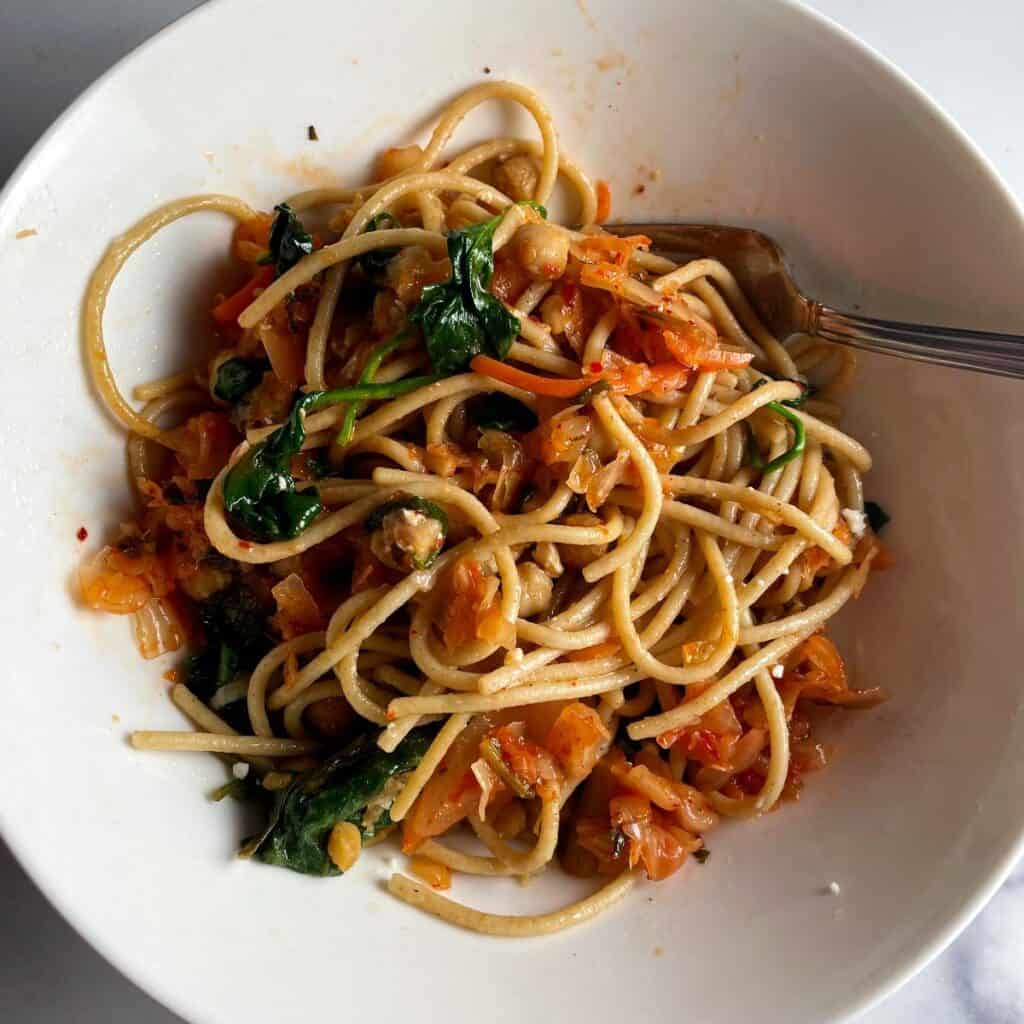 Kimchi Spaghetti Bowl with Black Girl Magic Rosé - Cooking Chat