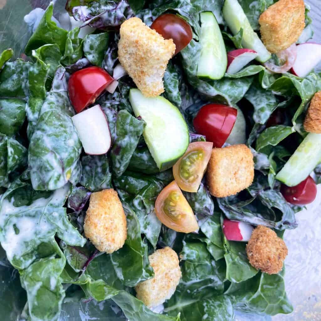Raw Swiss Chard Salad with Fresh Vegetables - Cooking Chat